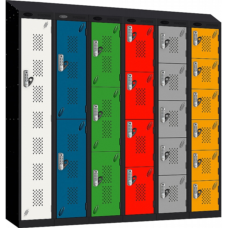 Stellar Probe Antibacterial Sloping Top Perforated Door Lockers with ...