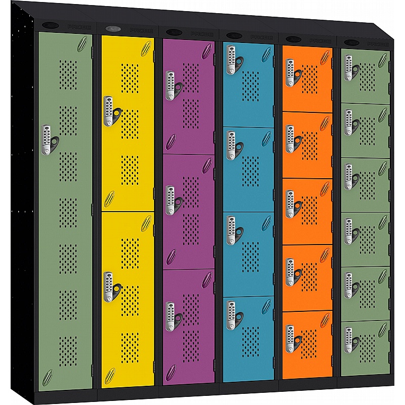 Stellar Probe Equinox Antibacterial Sloping Top Perforated Door Lockers ...